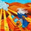 Parshat Vayera (Torah portion): the Akeda: Biblical art by Darius Gilmont
