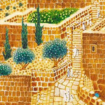 Second Temple / Beit Hamikdash, original painting by Darius