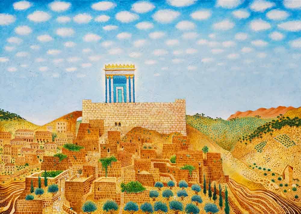 Second Temple / Beit Hamikdash, original painting by Darius