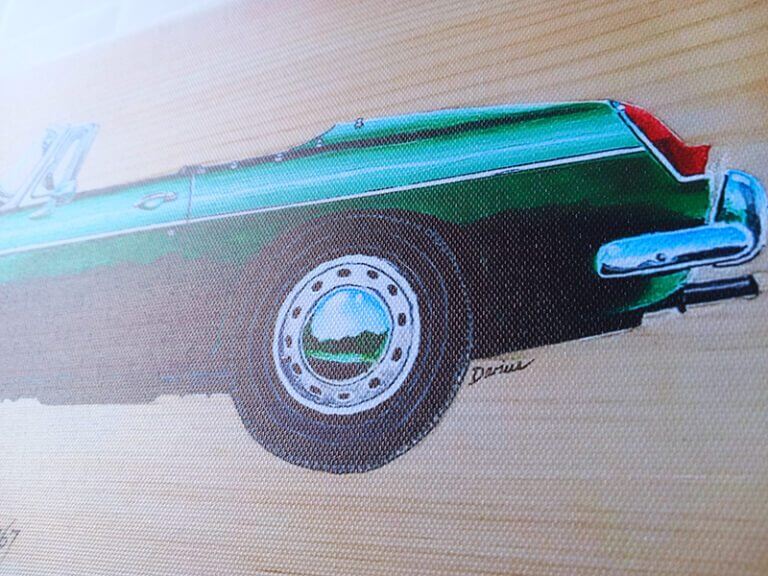 Classic car art: MGB Roadster - Canvas Print : Art by Darius