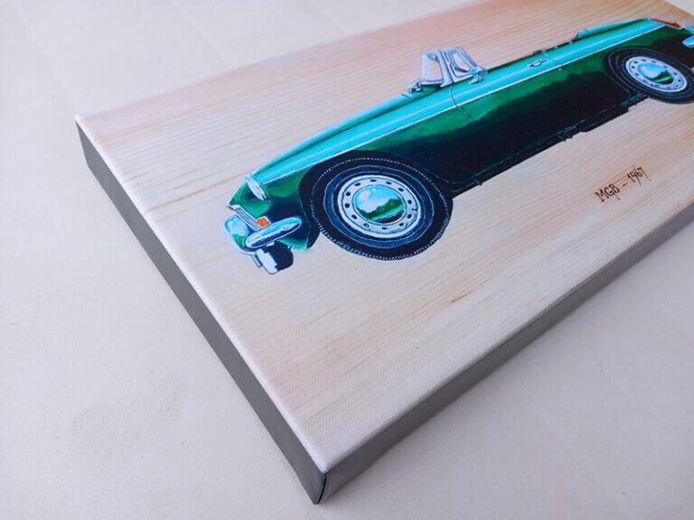 Classic car art: MGB Roadster - Canvas Print : Art by Darius