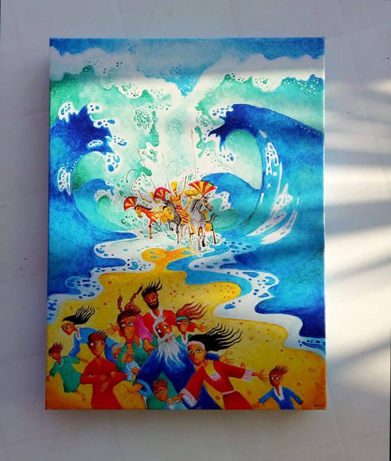 Biblical art work: 16. Parshat Beshalach - by Darius Gilmont