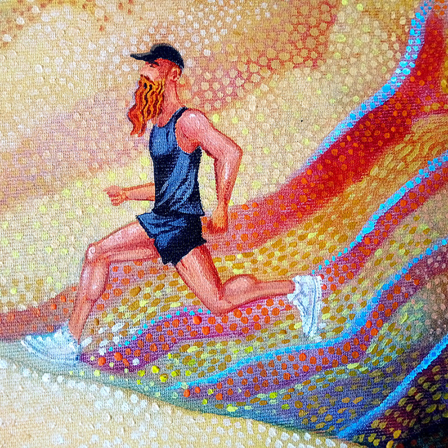 Upward over the Mountain - Special trail-running art by Darius Gilmont